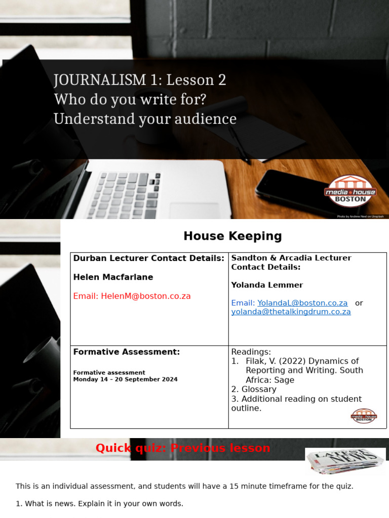Journalism Lesson 2 | PDF | Mass Media | Newspapers