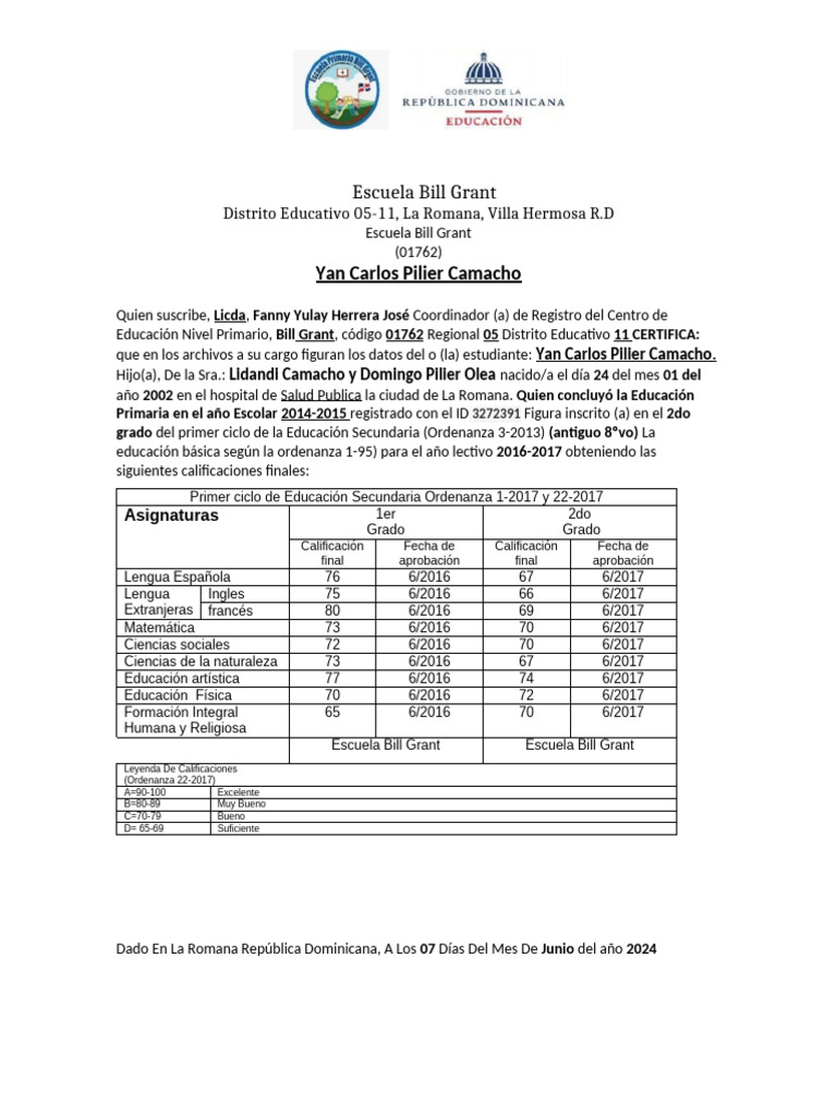 Patron de Record y de Certificados Rep - Dom | PDF