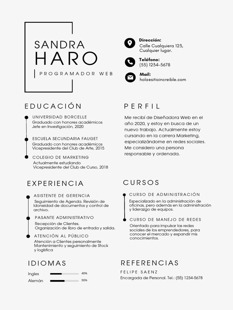 Perfil Profesional de Sandra Haro | PDF
