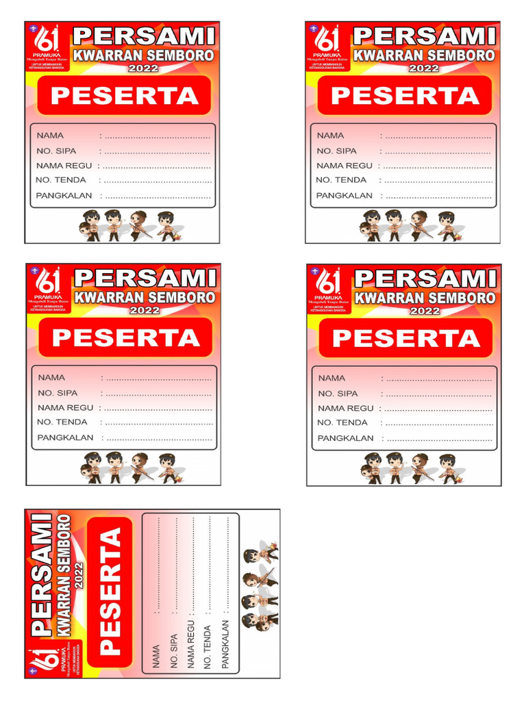 Id Card Peserta Persami 22 | PDF