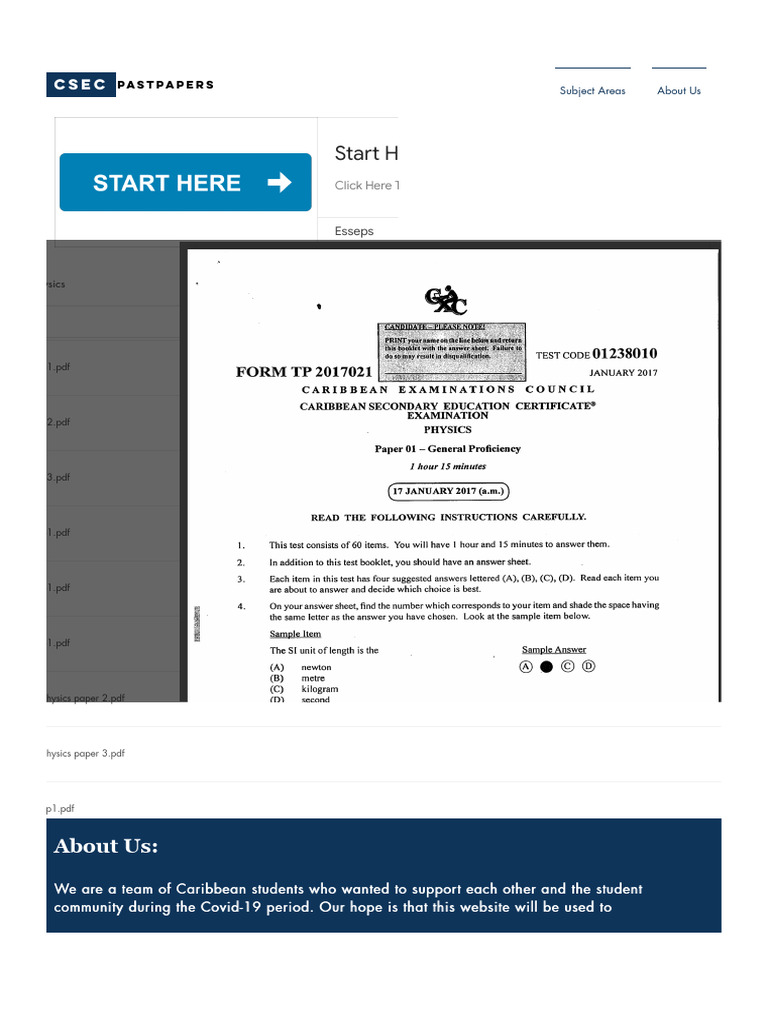 CSEC Physics Past Papers Collection | PDF | Standardized Tests ...