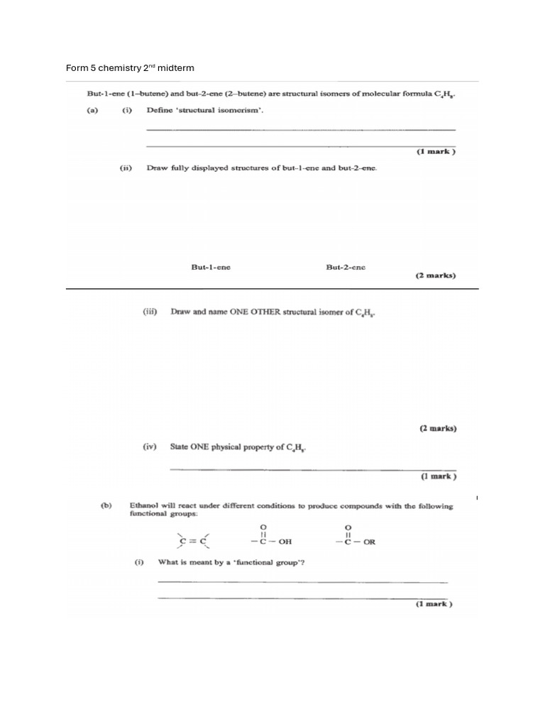 CSEC 5 Chemistry 2nd Midterm | PDF