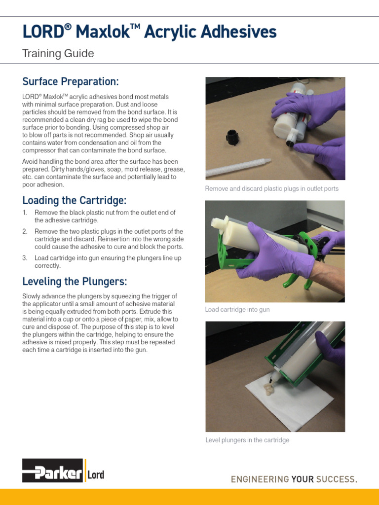 User Instructions - Maxlok Acrylic Adhesives Training Guide - UI3043 | PDF | Adhesive ...