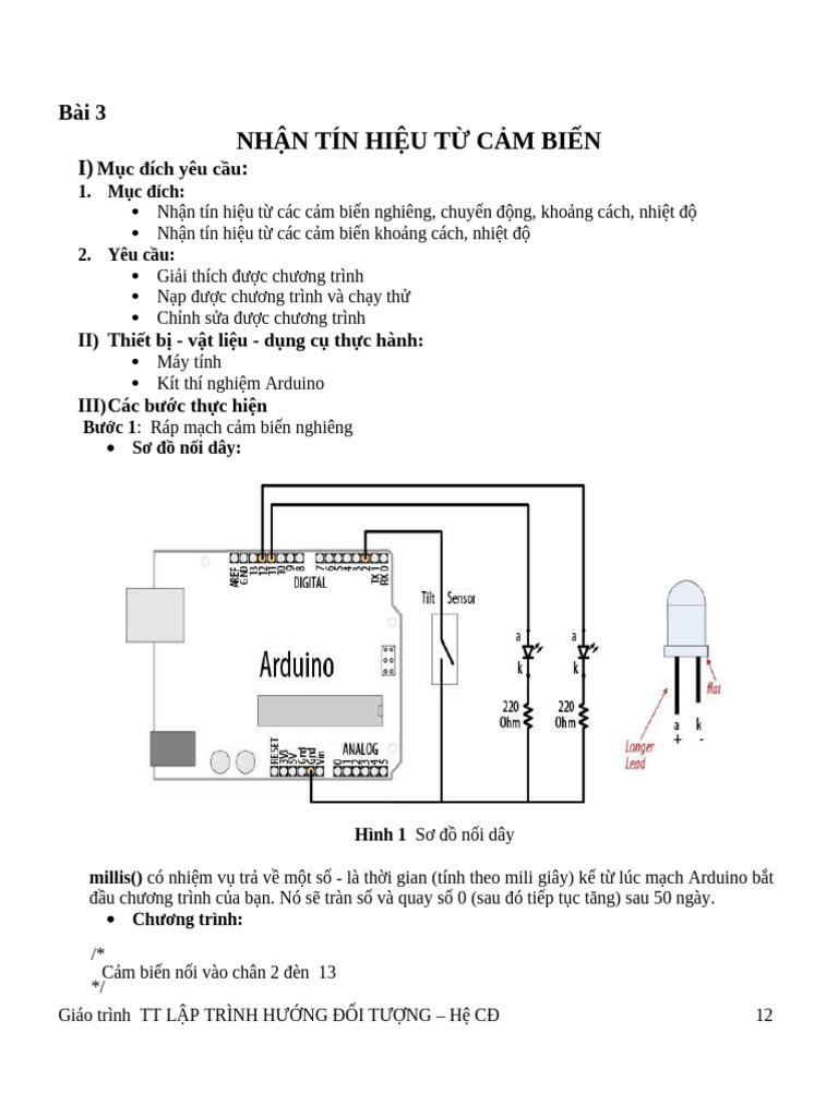 Bài3 NHẬN TÍN HIỆU TỪ CẢM BIẾN | PDF