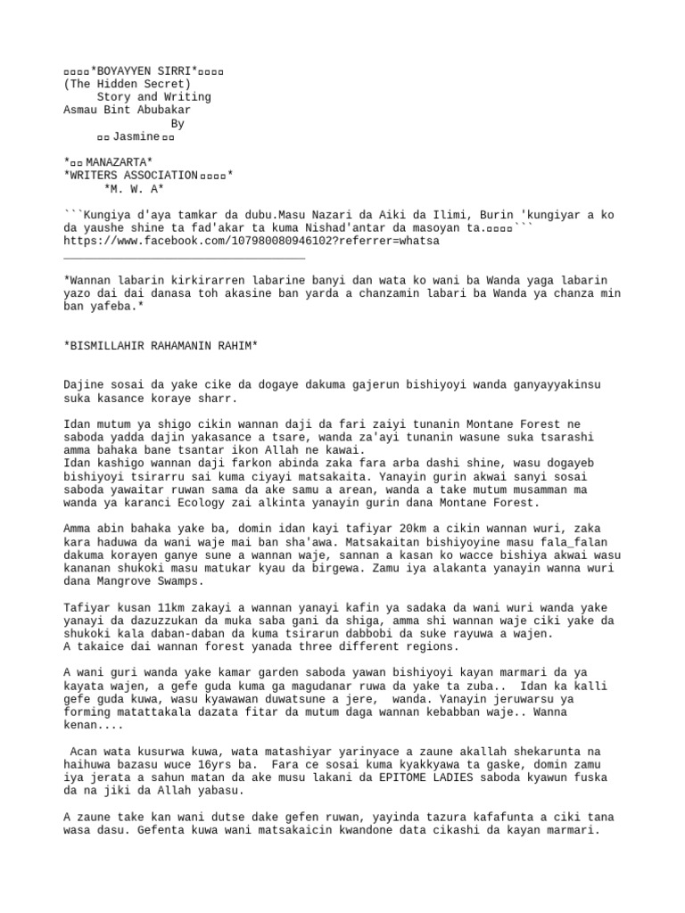 Boyayyen Sirri THS by Jasmine. | PDF