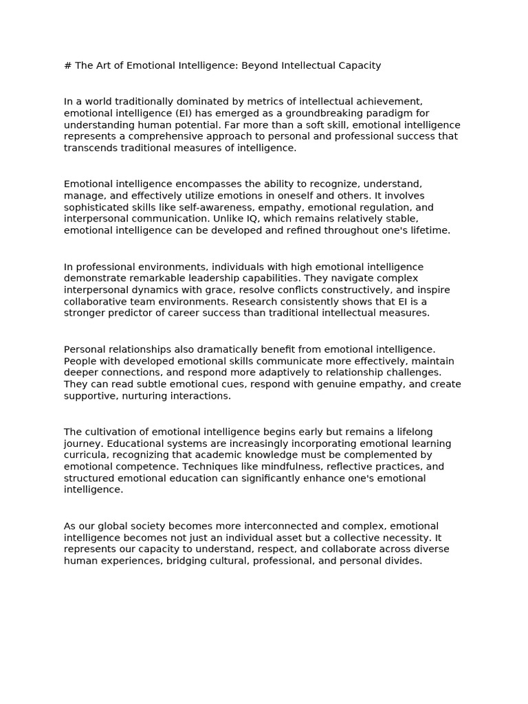 The Art of Emotional Intelligence | PDF