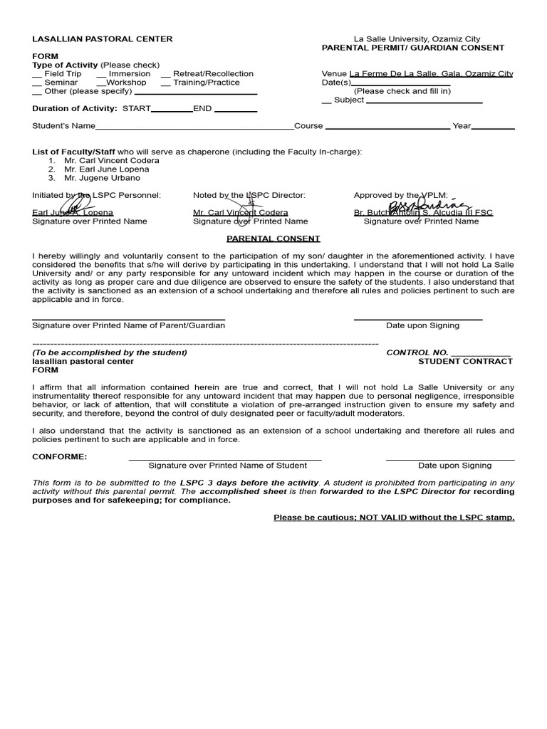 Parental Consent LSPC | PDF | Private Law | Common Law