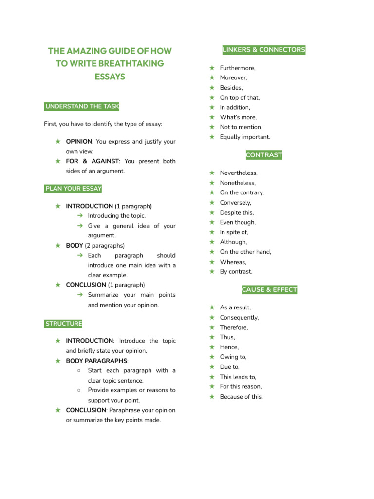 The Amazing Guide of How To Write Breathtaking Essays | PDF | Essays