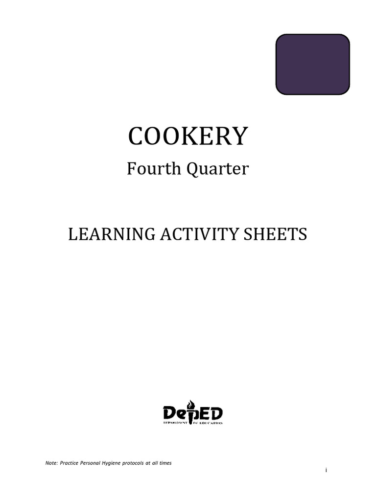 COOKERY 9 Week-3 LAS | PDF | Desserts | Custard