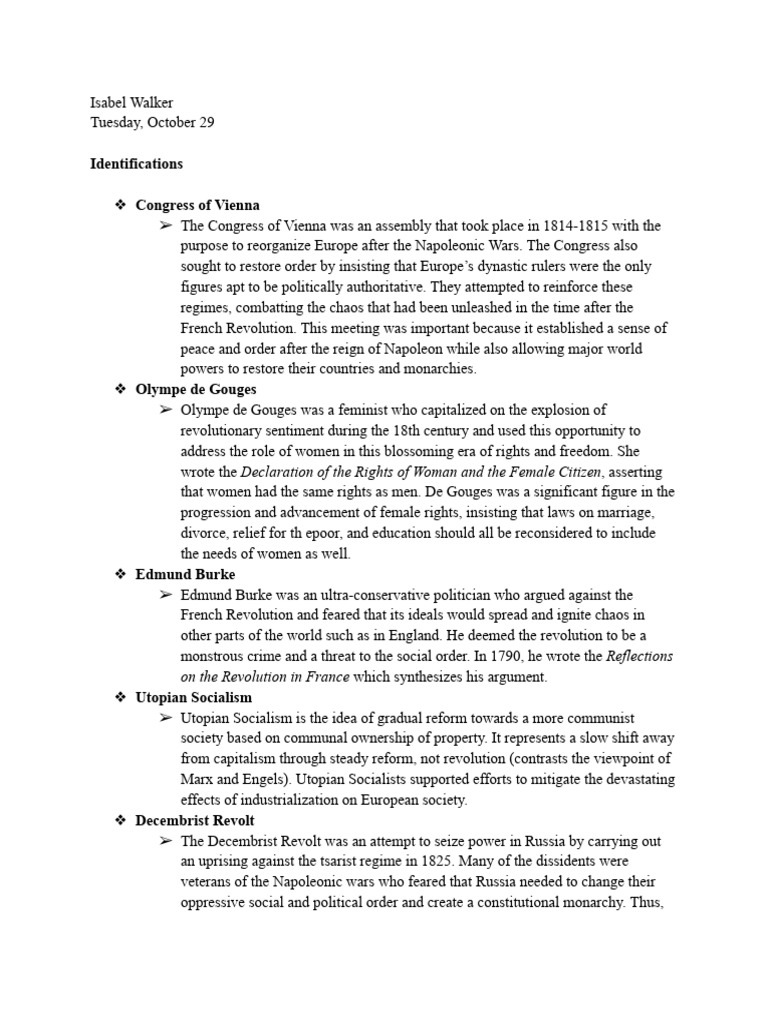 Key Figures and Events Post-French Revolution | PDF | French Revolution ...