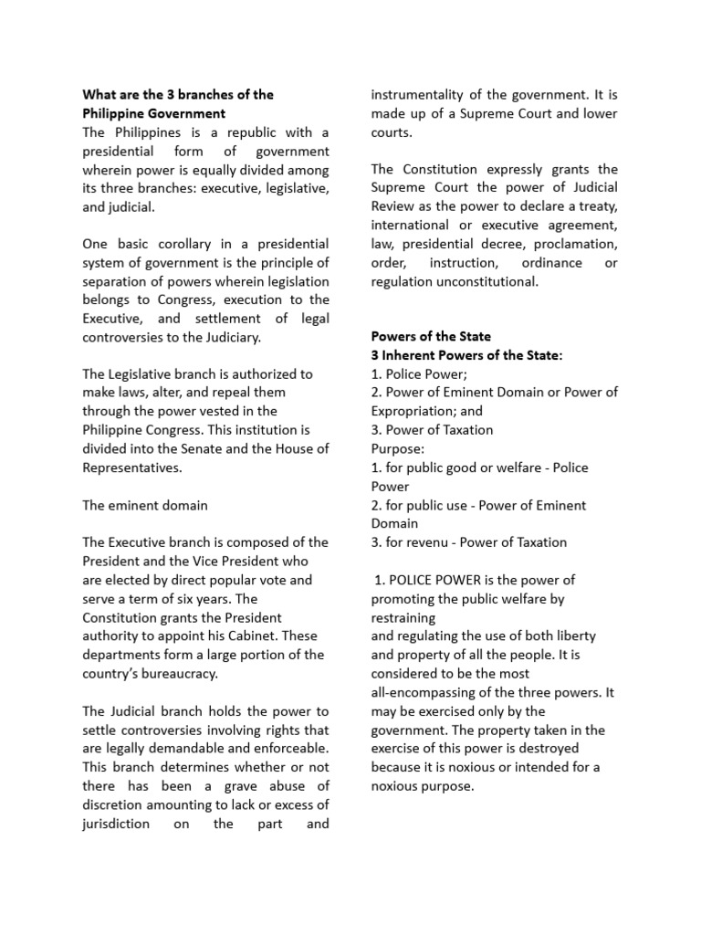 Research and Reading Assignment For Sept. 10 Consti | PDF | Separation Of Powers | Eminent Domain