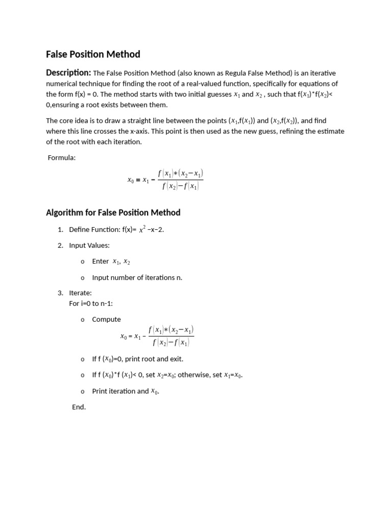 2.false Position Method | PDF