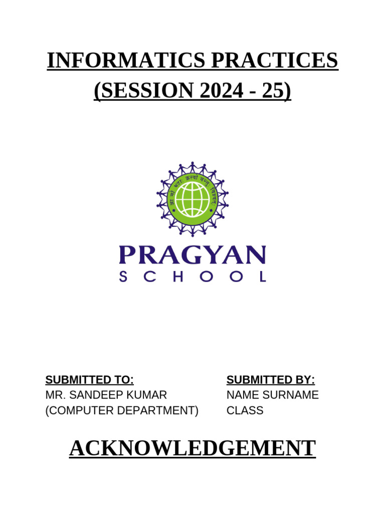 Informatics Practices | PDF