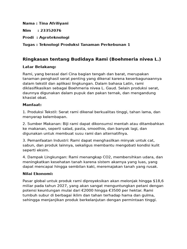 Ringkasan Rami | PDF