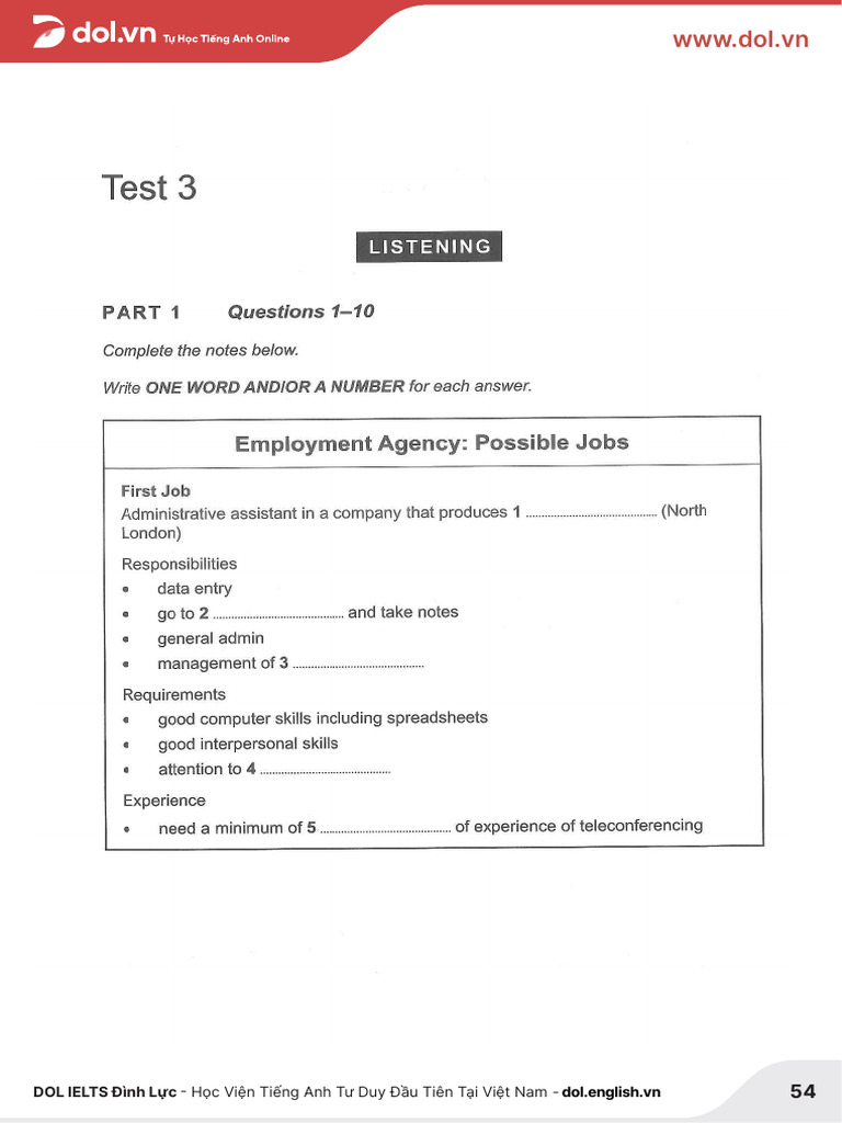 Cambridge Practice Test For IELTS | PDF