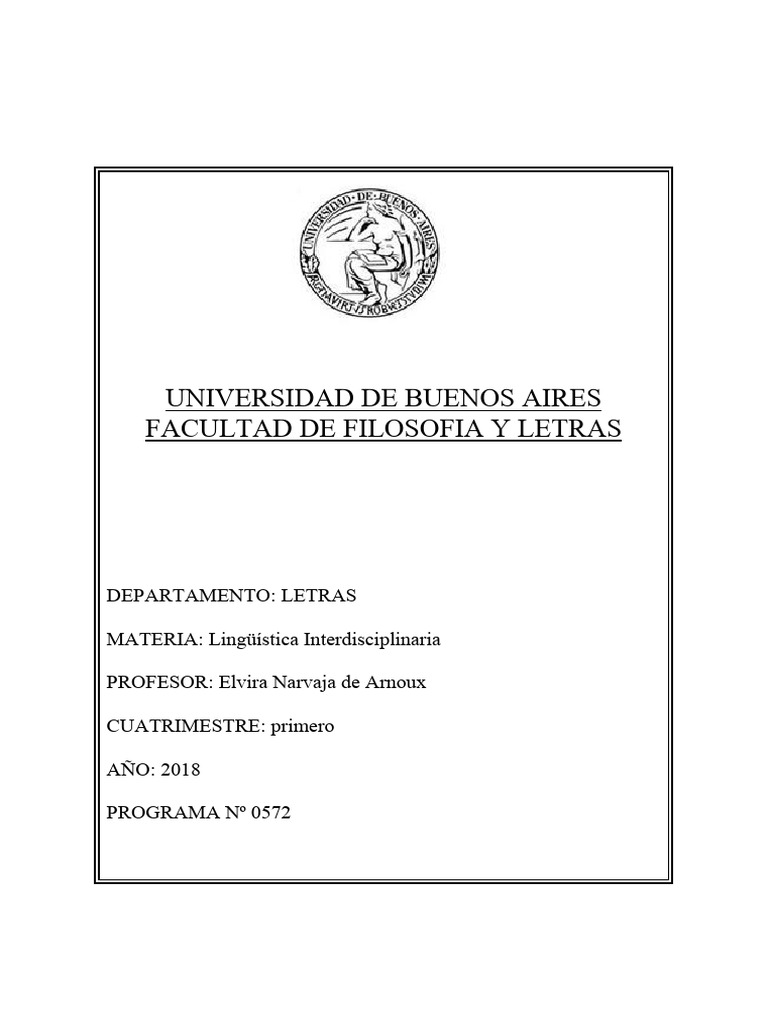 Lingüística Interdisciplinaria Programa 2018 | PDF | Hablar en público | Retórica