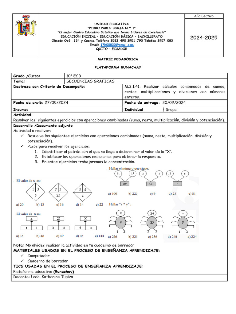 Actividad de Refuerzo - 10 Egb-6011727442345 | PDF