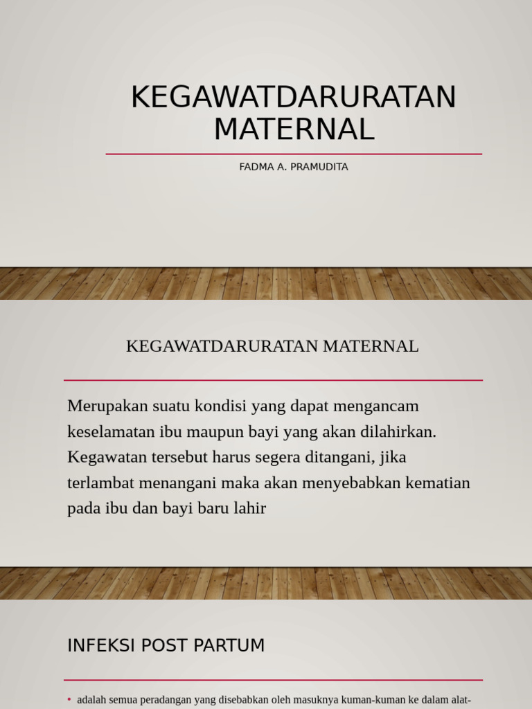 Kegawatdaruratan Maternal: Infeksi Post Partum | PDF