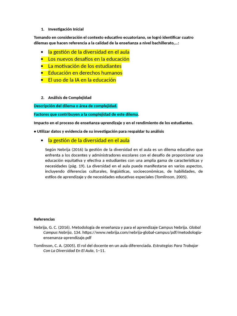 Investigación Inicial | PDF | Salón de clases | Maestros