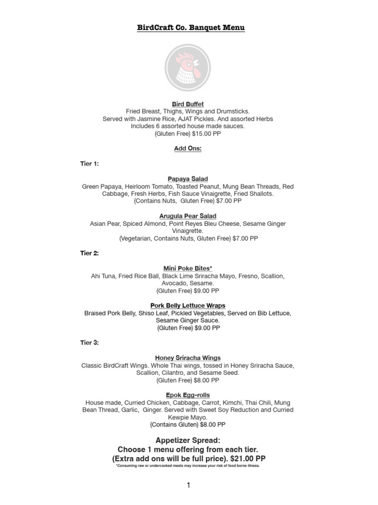 Banquet Menu Customer | PDF