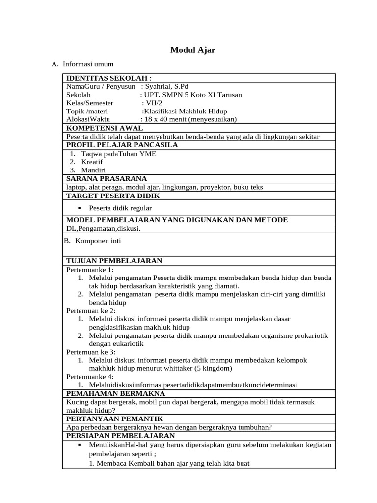 Modul Ajar IPA | PDF