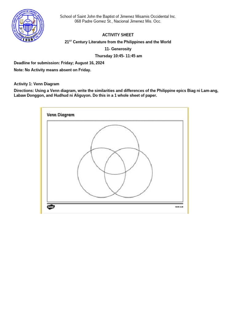 Worksheet Grade 11 Generosity | PDF