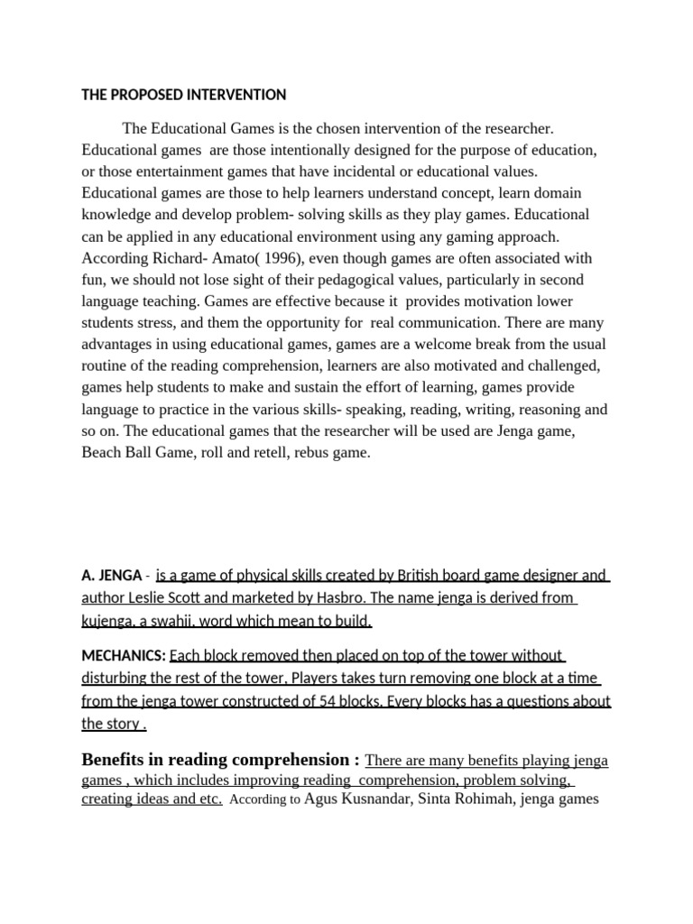 The Proposed Intervention | PDF | Reading Comprehension | Learning