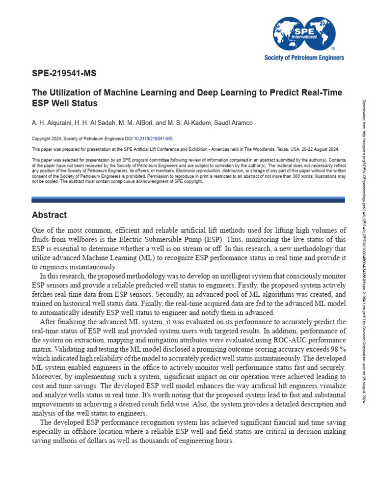 Spe 219541 Ms | PDF | Pump | Machine Learning