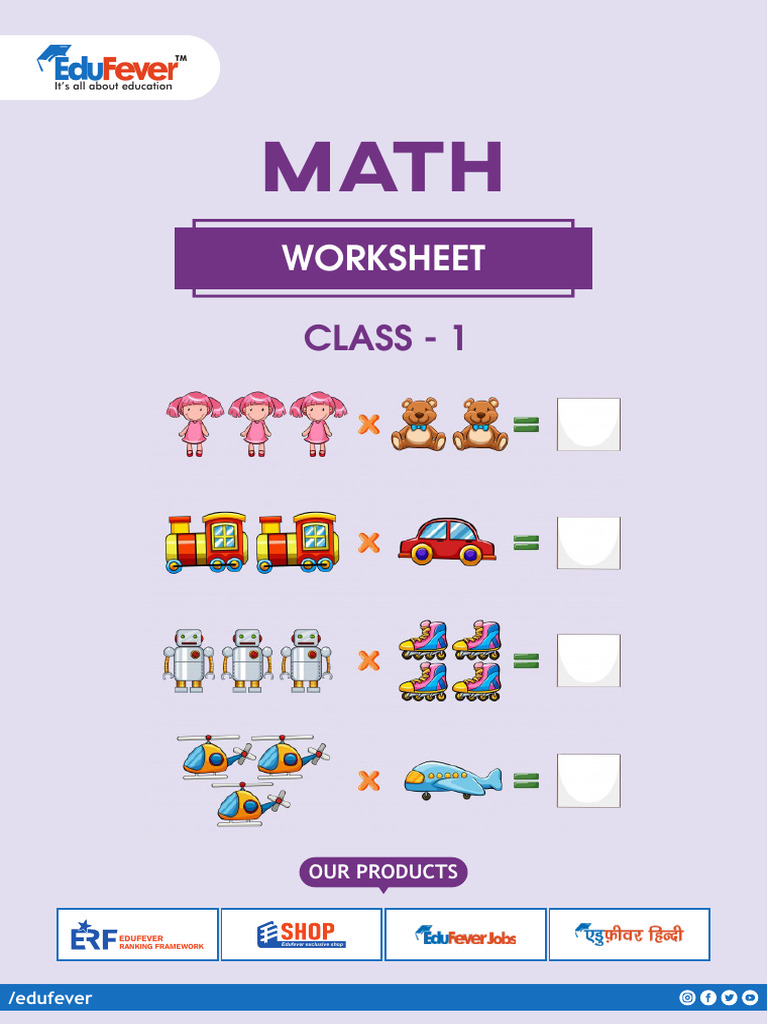 Class 1 Maths Worksheets 1 | PDF