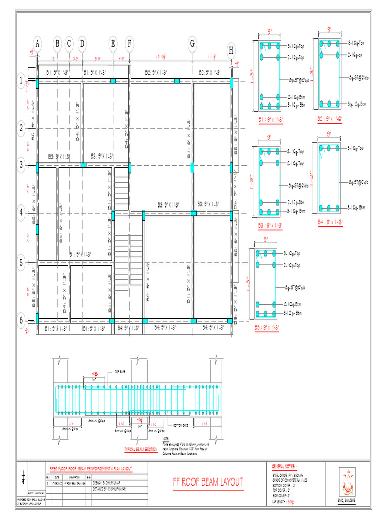 Structrual Beam First Floor | PDF | Beam (Structure) | Structural ...
