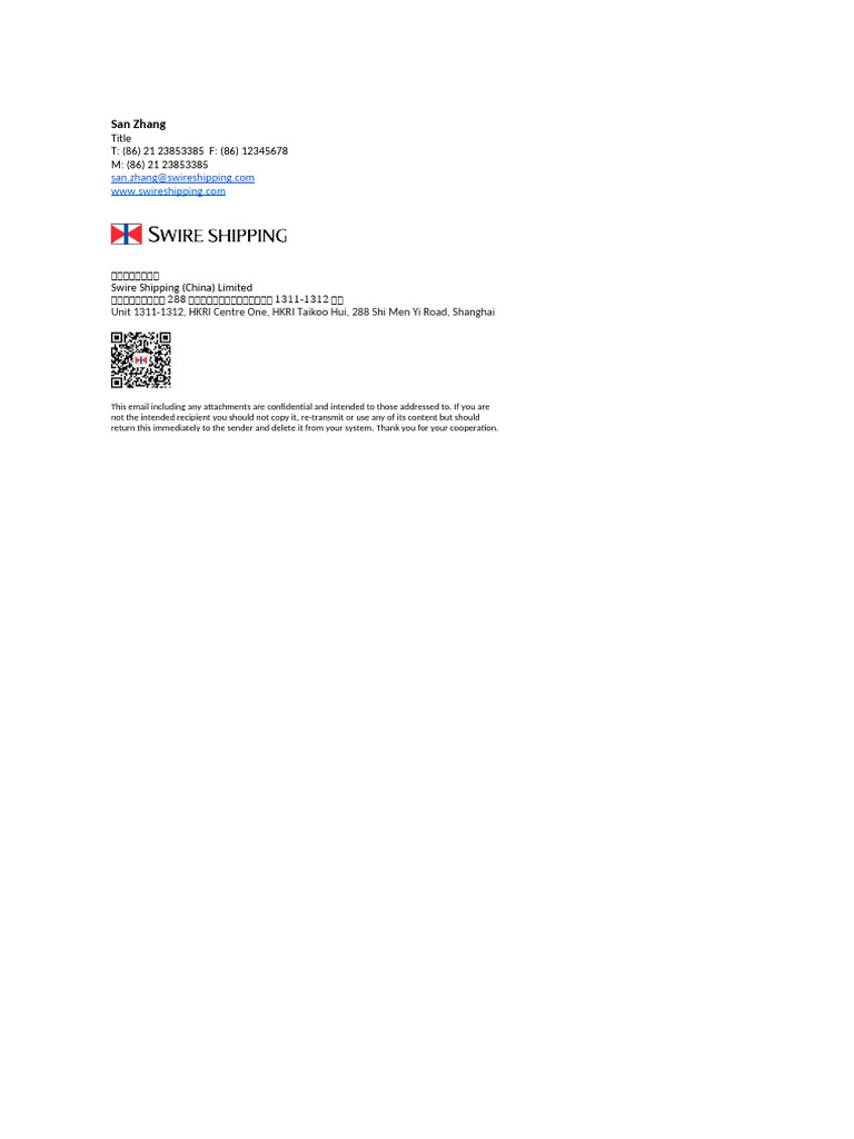 SwireShipping China Emailsig SS2 | PDF