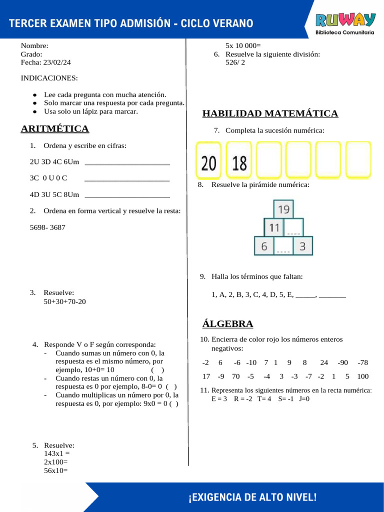 Examen Final Grupo 3a | PDF | Matemáticas