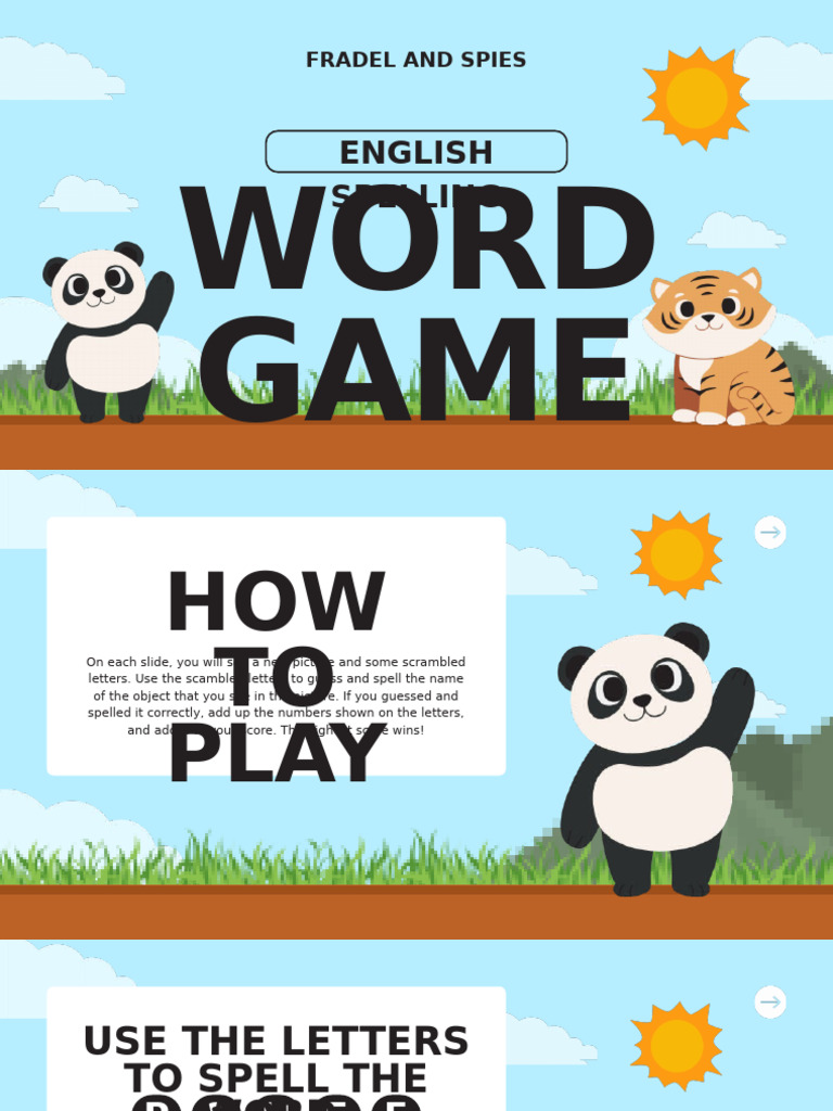 Blue Illustrative English Spelling Word Game Presentation | PDF