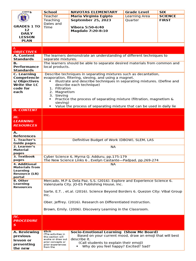 DLP Science Mvegipto Cot1 | PDF | Filtration
