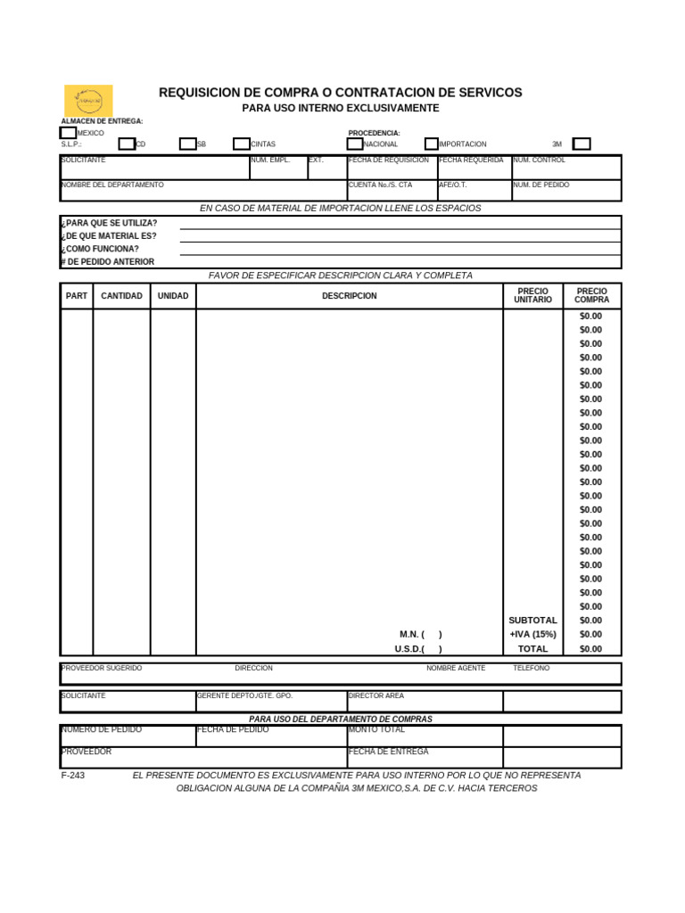 Requisicion de Compra | PDF