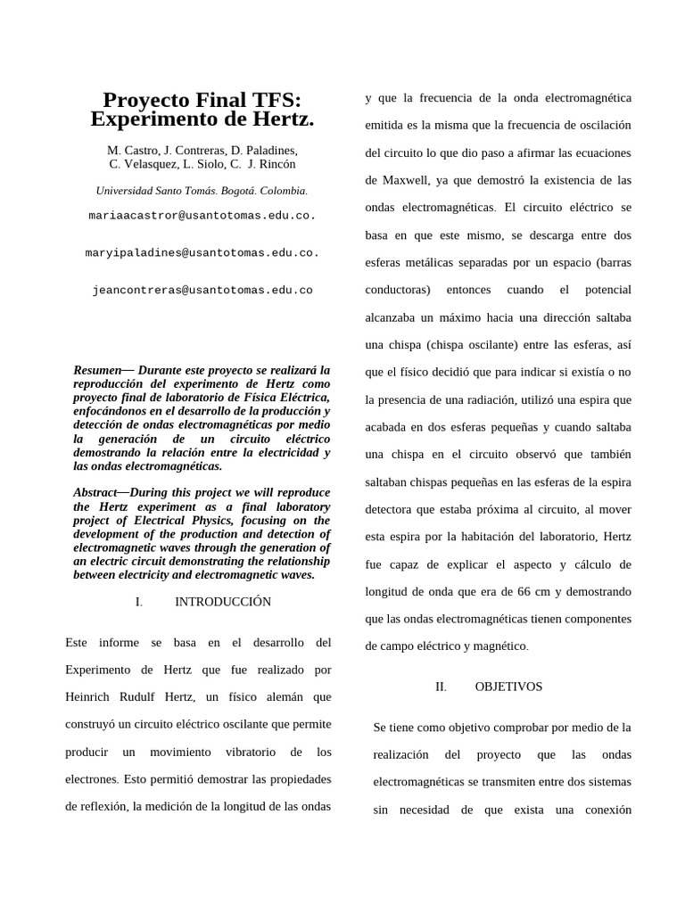 Proyecto TFS | PDF | Campo magnético | Olas