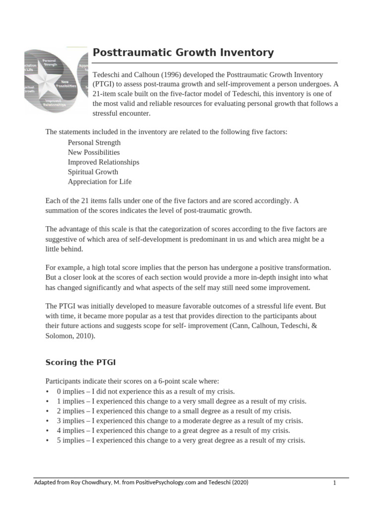 Posttraumatic Growth Inventory (21 Items) | PDF | Popular Psychology ...