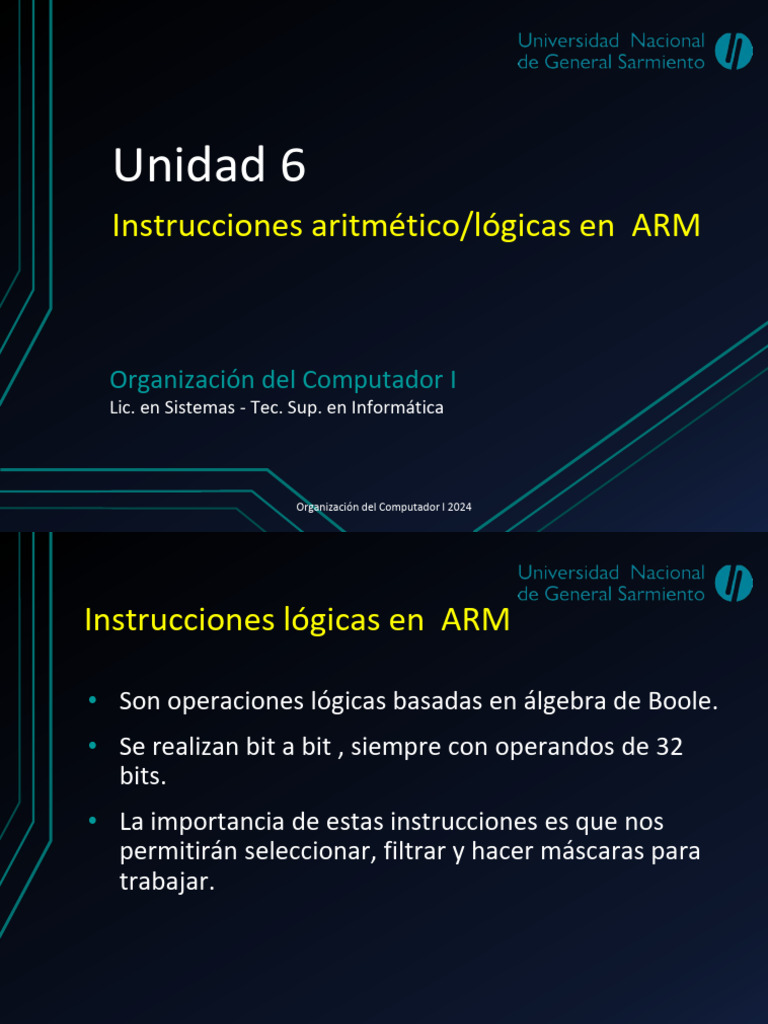 Instrucciones Aritméticas y Lógicas en ARM | PDF