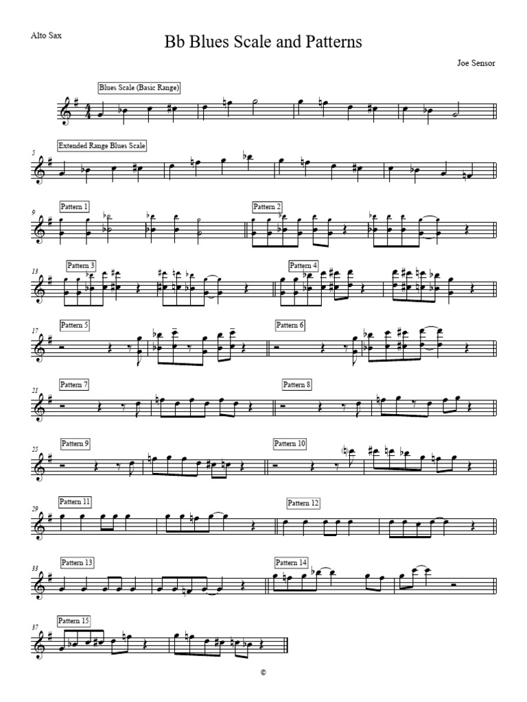 Blues Patterns - Alto Sax | PDF