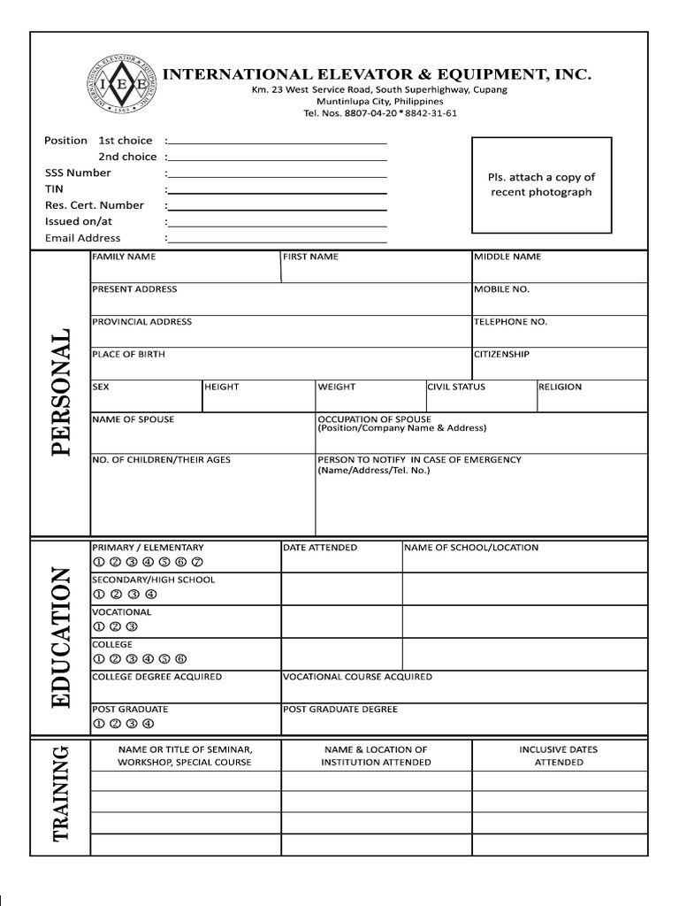 IEE Application Form | PDF