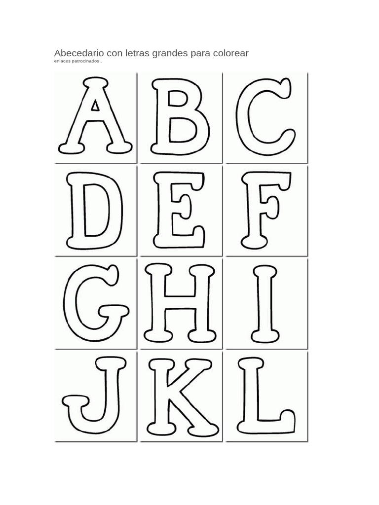 Abecedario Grande para Colorear | PDF