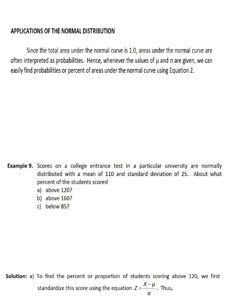 Application of Normal Distribution | PDF