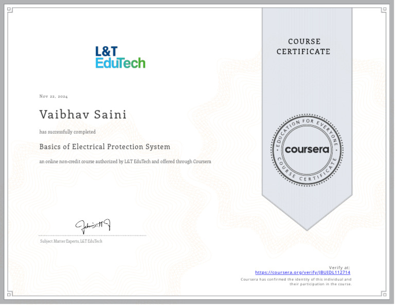 Electrical Protection System Course Completion | PDF