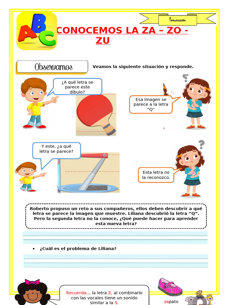 22 FICHA SÍLABAS ZA-ZO-ZU (Recuperado Automáticamente) | PDF