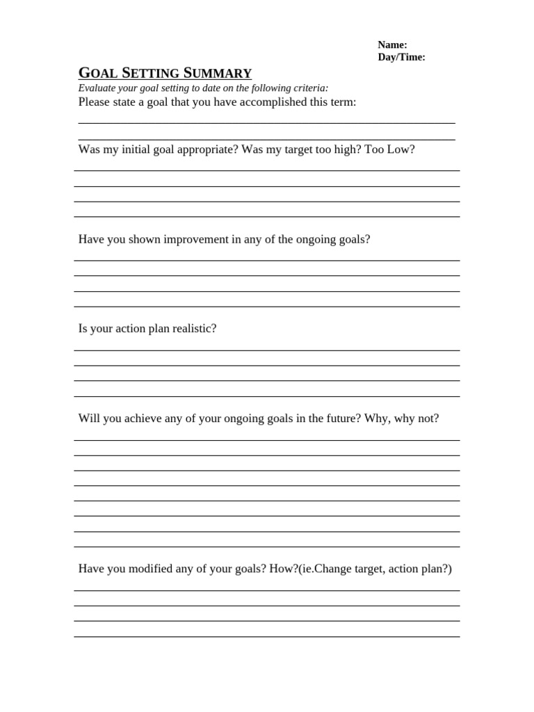 103 Goal Setting Final | PDF