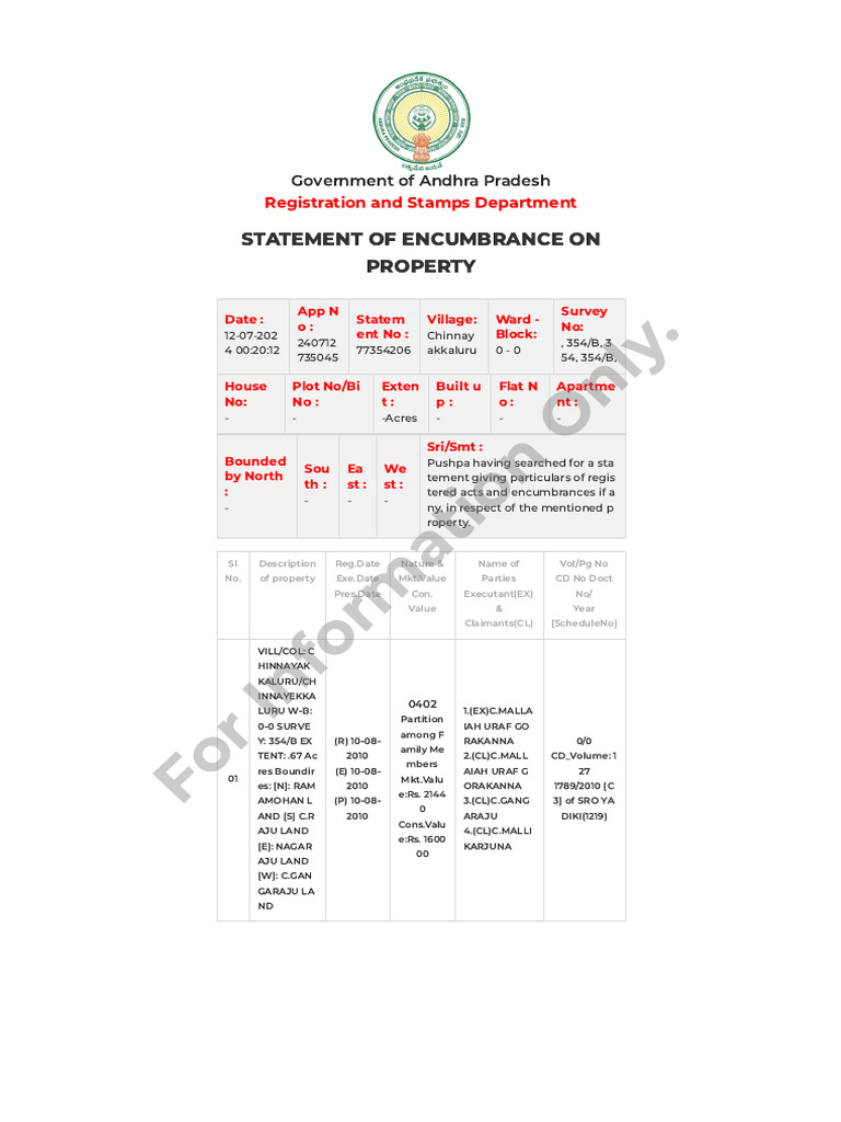 E Encumbrance Service | PDF