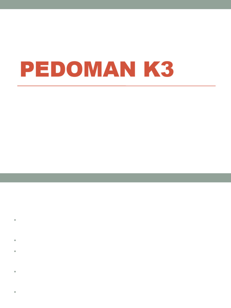 Rangkuman Pedoman K3 | PDF