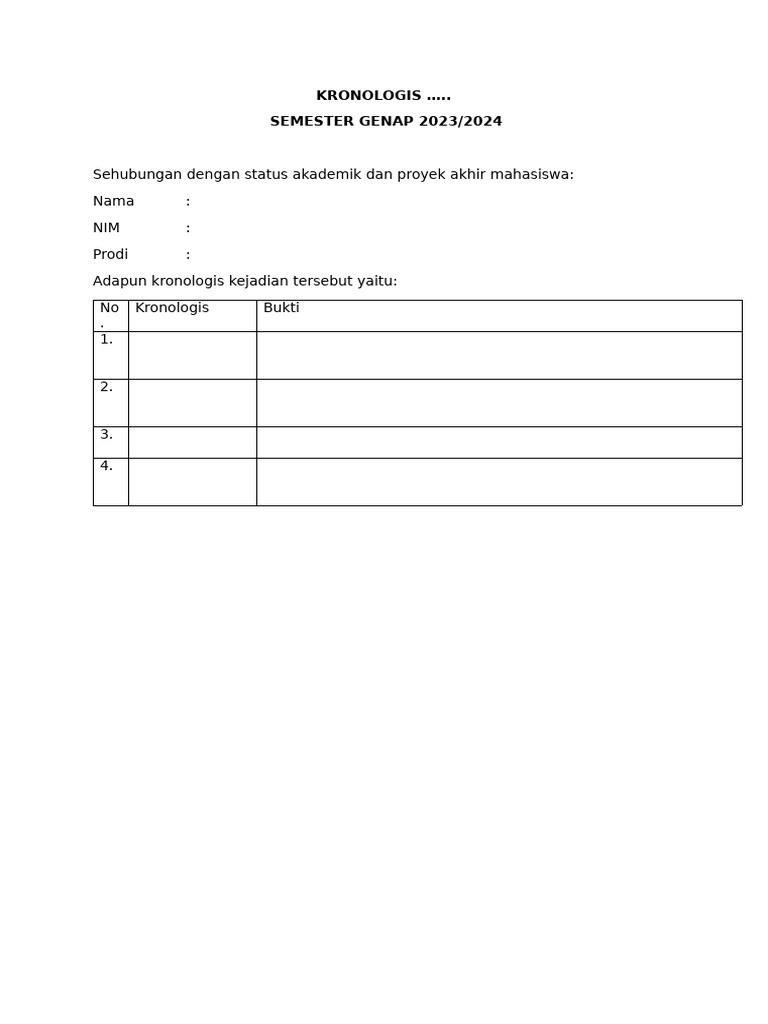 Template Kronologi | PDF