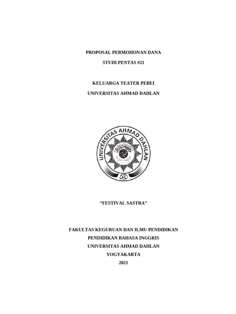 Proposal Studi Pentas 21 | PDF