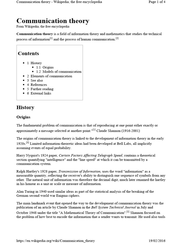Comm Theory | PDF | Information | Communication